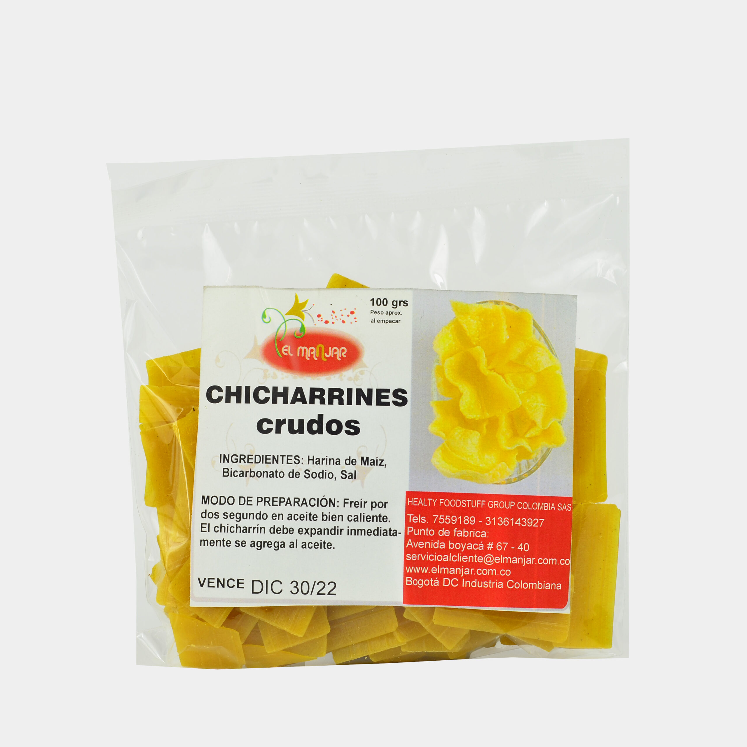 Chicharrines de Maíz Crudos - Gluten Free | Alimentos sin Gluten